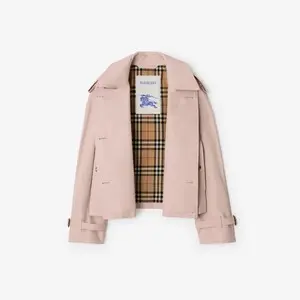 Burberry Cropped Mayfair Trench Jacket - Pale Sugar Pink