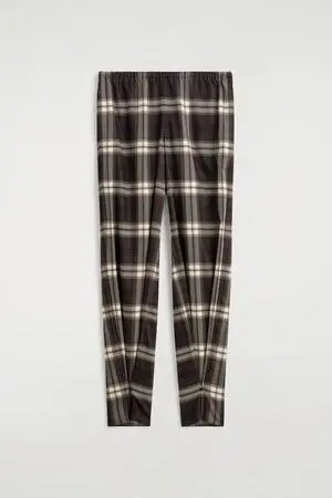 Cos Checked Barrel-leg Wool Blend Pants - Red