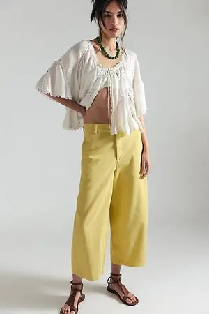 Free People We The Free Lay Down Chino Pants - Butter Yellow