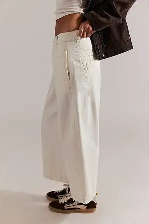 Free People We The Free Lay Down Chino Pants - Clean Ivory