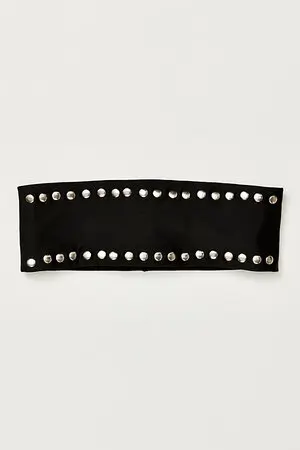 Free People Abbey Studded Headband - Black With Silver Studs