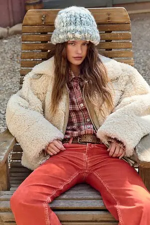 Free People Oversized Teddy Jacket - Tan