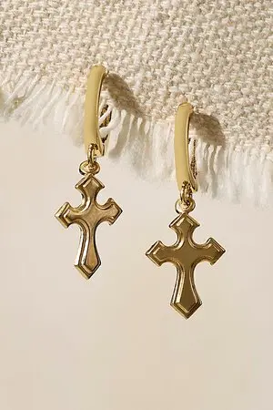 JOY DRAVECKY JEWELRY Viking Cross Hoop Earrings