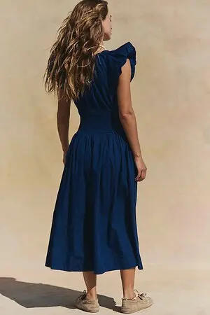 Free People Bring The Bubble Midi Dress - Poseidon