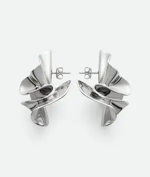 BOTTEGA  VENETA Large Anemone Earrings - Silver