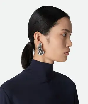 Bottega Veneta Large Anemone Earrings - Silver