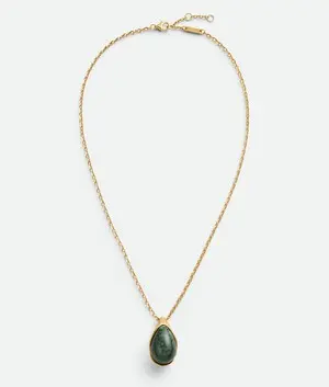 BOTTEGA  VENETA Drop Marble Pendant Necklace - Green Marble Alpi