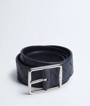 Bottega Veneta Reverso Intrecciato Belt - Midnight/black