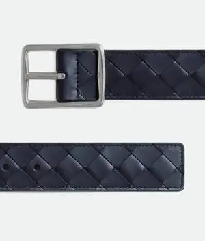 Bottega Veneta Reverso Intrecciato Belt - Midnight/black