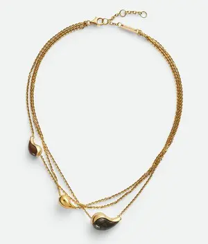 BOTTEGA  VENETA Drop Marble Necklace - Wood/green Marble