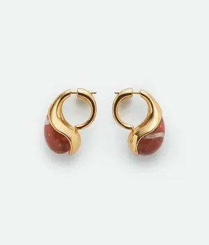 BOTTEGA  VENETA Drop Marble Earrings - Red Marble