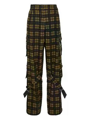 GRACE ELWOOD Checked Cargo Trousers - Black