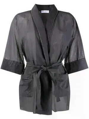 Brunello Cucinelli Cotton Kimono With Monili Embellishments - C2126
