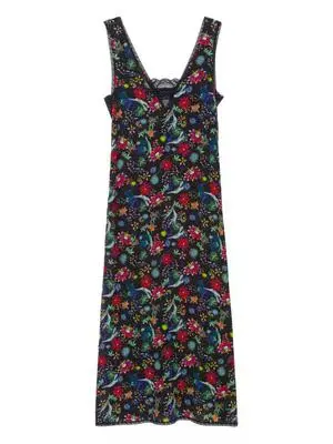 Zadig&Voltaire Renzo Lace Floral Midi Dress - Black