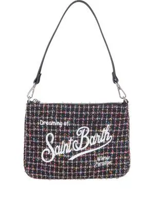 MC2 SAINT BARTH Logo-embroidered Zip-fastening Clutch