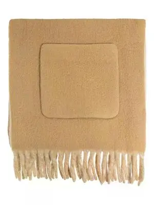 Burberry Pocket-detail Fringed Scarf - Neutrals
