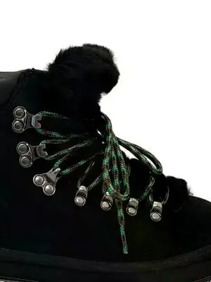 UGG Fur-trim Lace-up Boots