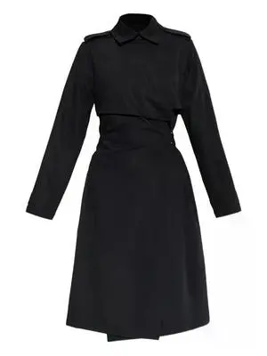 Burberry Wool Twill Midi Wrap Dress
