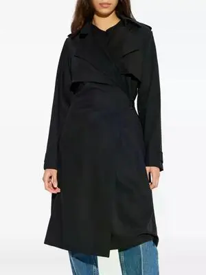 Burberry Wool Twill Midi Wrap Dress