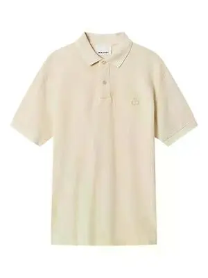 MARANT Afko Embroidered Polo Shirt - Neutrals
