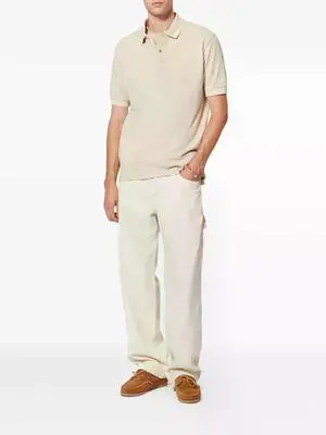MARANT Afko Embroidered Polo Shirt - Neutrals