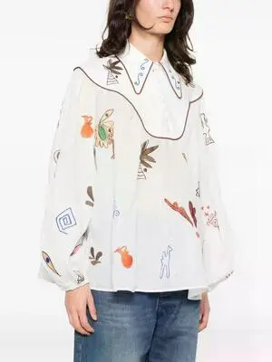 ALEMAIS Mina Collar Graphic Blouse