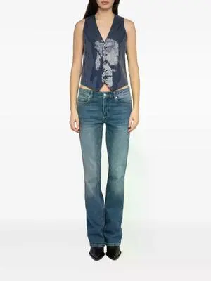 Zadig&Voltaire Sequin Embellished V-neck Waistcoat - Blue