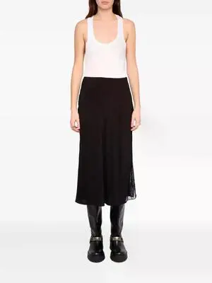 Zadig&Voltaire Lace Detail Midi Skirt - Black