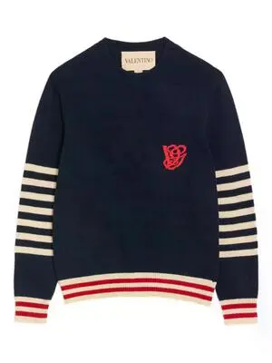 Valentino Garavani Embroidery Striped Sweater