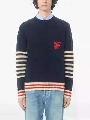 Valentino Garavani Embroidery Striped Sweater