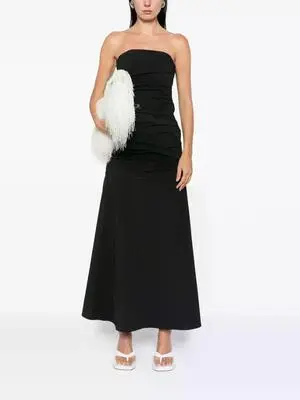 ST. AGNI Gathered Strapless Maxi Dress - Black