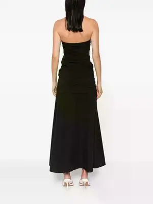 ST. AGNI Gathered Strapless Maxi Dress - Black