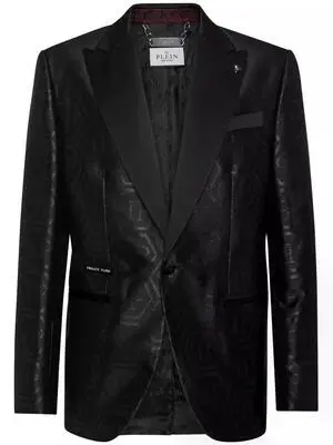 Philipp Plein Monogram-jacquard Single-breasted Blazer