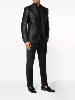 Philipp Plein Monogram-jacquard Single-breasted Blazer