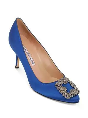 Manolo Blahnik Hangisi Pointed Pumps - Blue