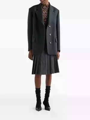 Prada Buttoned Chevron Wool Jacket