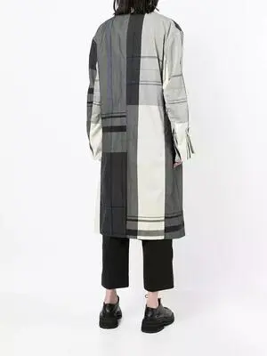 Y’s Check Print Single-breasted Coat