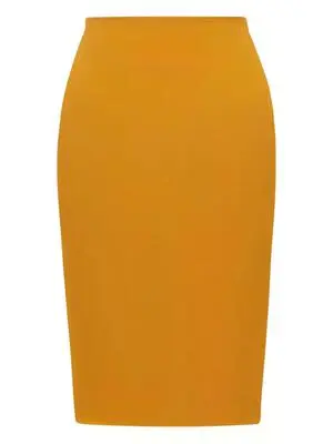 Saint Laurent Concealed-pockets Midi Skirt - Orange