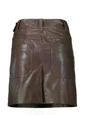 Brunello Cucinelli Cargo Leather Miniskirt
