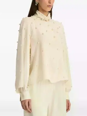 Oscar De La Renta Pearl Cluster Blouse