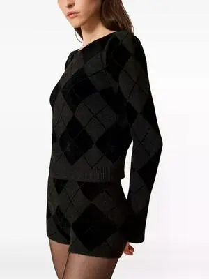 TWINSET Diamond-pattern Knit Shorts