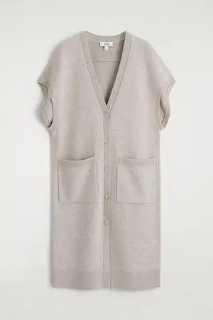 Cos Rounded Merino Wool Longline Cardigan