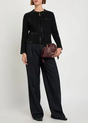 Tory Burch Embellished Wool-blend Cardigan