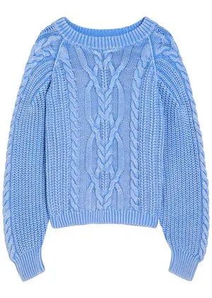 Free People Frankie Cable-knit Cotton Jumper