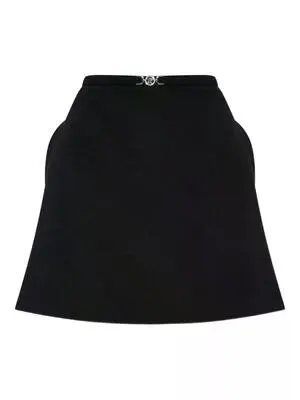 Versace Double Wool Crêpe A-line Mini Skirt With Medusa '95 Hardware