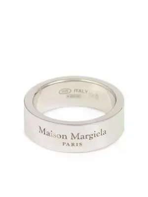 MAISON MARGIELA Logo-engraved Band Ring - Silver