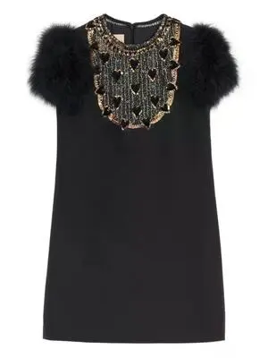 Valentino Garavani Embroidered Crepe Couture Mini Dress