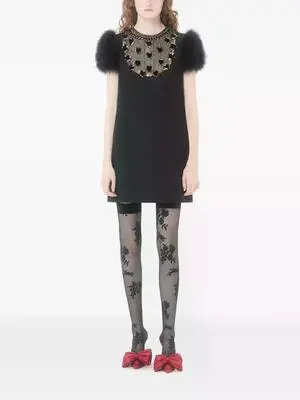 Valentino Garavani Embroidered Crepe Couture Mini Dress