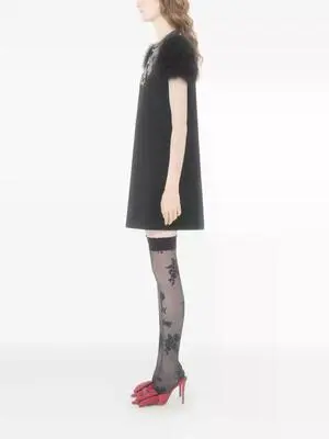 Valentino Garavani Embroidered Crepe Couture Mini Dress