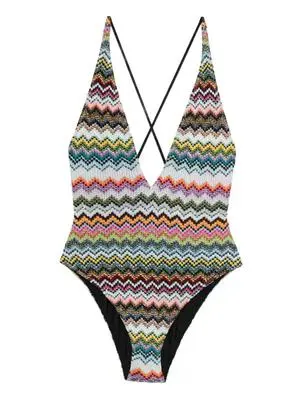 Missoni V-neck One-piece Swimsuit - Pink
